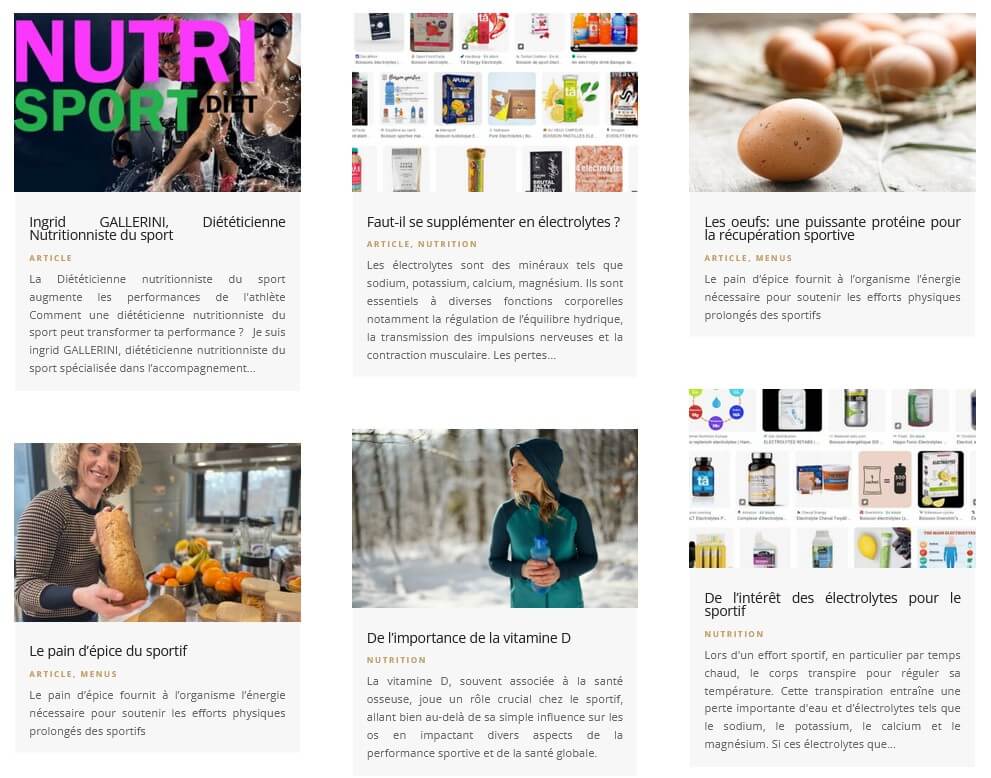 La nutrition du sport par Ingrid GALLERINI
